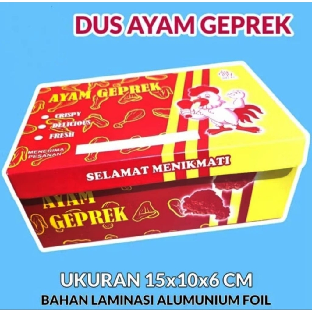Jual Dus Bungkus Kemasan Ayam Geprek Lapisan Foil Isi 100 Lembar ...