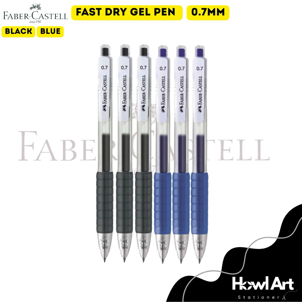 Jual Faber Castell Fast Dry Gel Pen 0.7mm – Hitam dan Biru Pulpen Gel ...