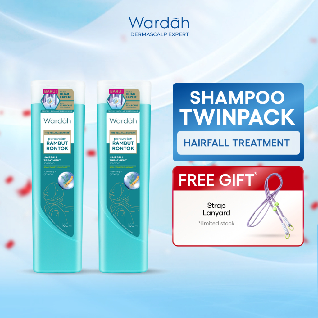 Jual Wardah Dermascalp Expert Twinpack Hairfall Treatment Shampoo 160 ...