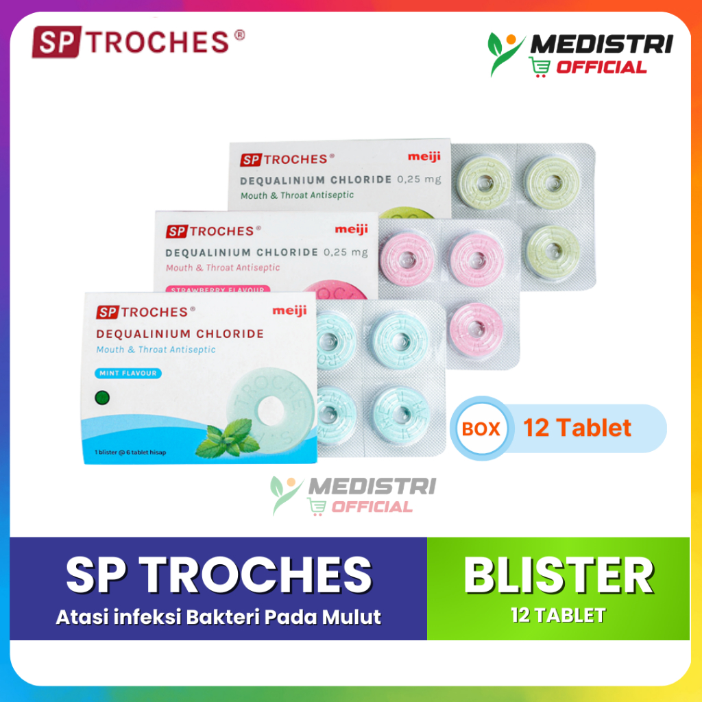 Jual SP Troches 12 Tablet Rasa Strawberry Melon Meredakan Infeksi ...