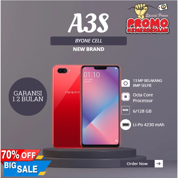 Jual OPPO A3S RAM 6/128GB FULLSET GARANSI 1 TAHUN | Shopee Indonesia