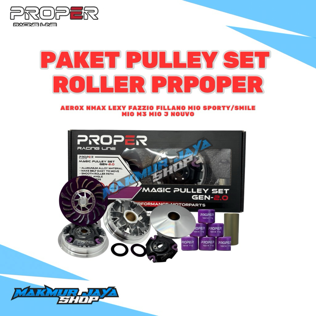 Jual PAKET PULLEY SET GEN 2 DAN ROLLER PROPER RACING LINE UNTUK YAMAHA ...