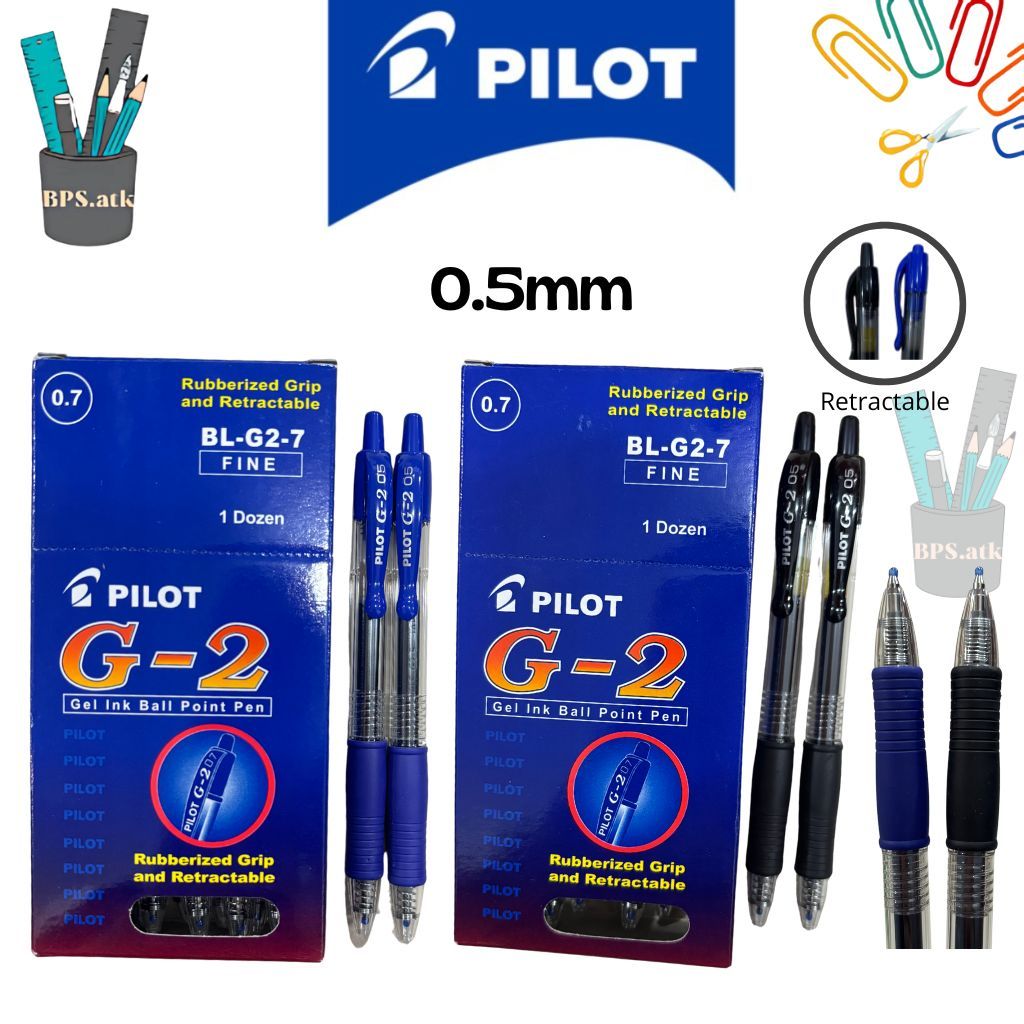 Jual (12 pcs) PILOT Pulpen Gel BL-G2-7 0.5mm/0.7mm Retractable Pena Pen ...