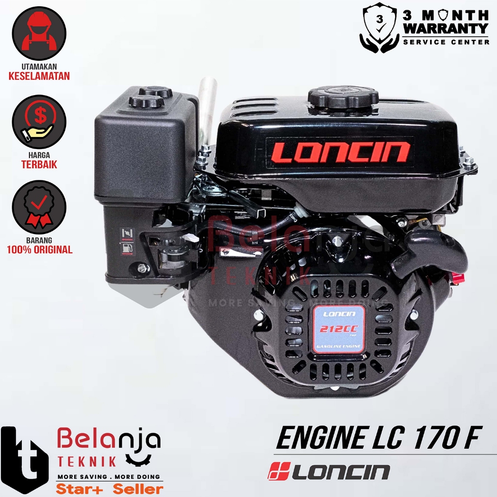 Jual Loncin Mesin Penggerak Bensin Serbaguna LC 170 F 7 HP Engine ...