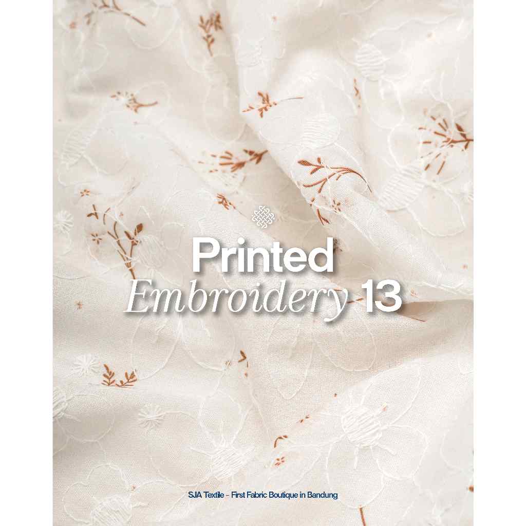 Jual Printed Embroidery SJA Textile / Kain Bordir Motif Bunga Premium ...