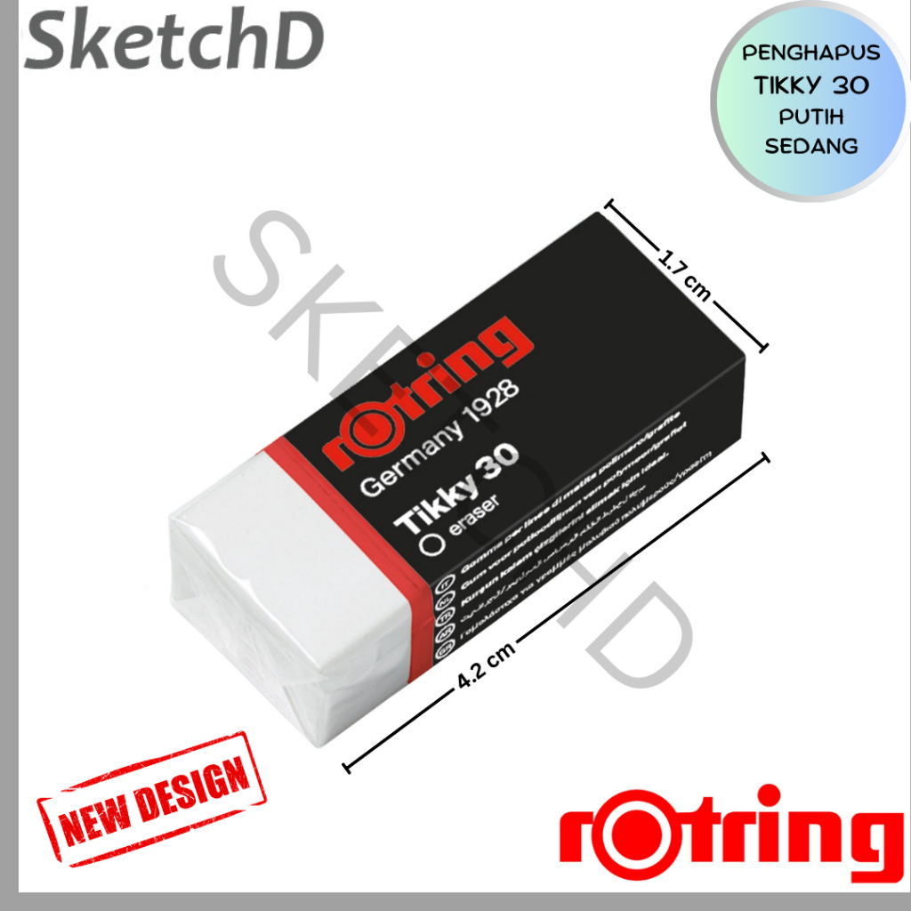 Jual Karet Penghapus Pensil Putih Sedang Rotring Tikky 30 Medium Pencil ...