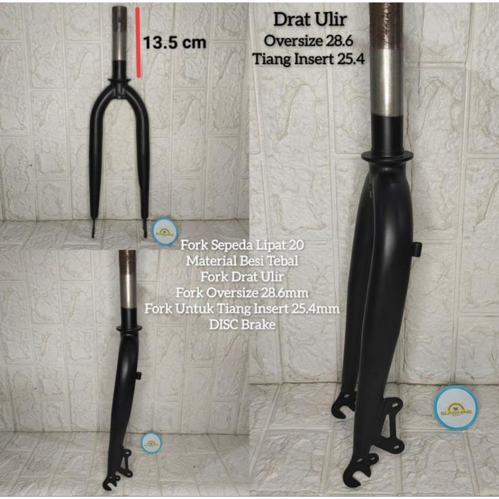 Jual Fork PACIFIC Sepeda Lipat Oversize Drat Ulir 28.6 Rem Disc Brake ...