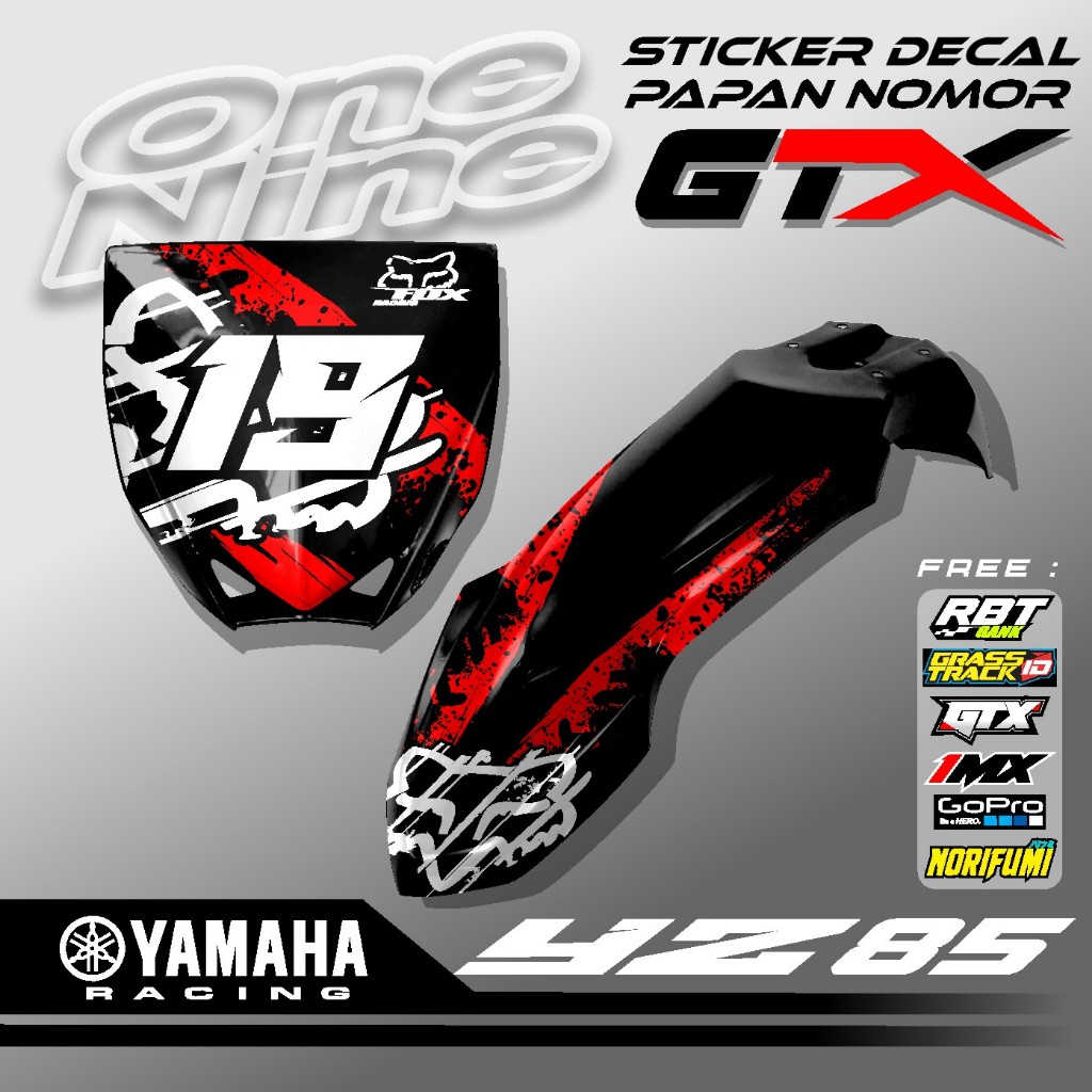 Jual Stiker Decal Papan Nomor Start YZ 85 New Bebek Modif Trail RBT GTX ...