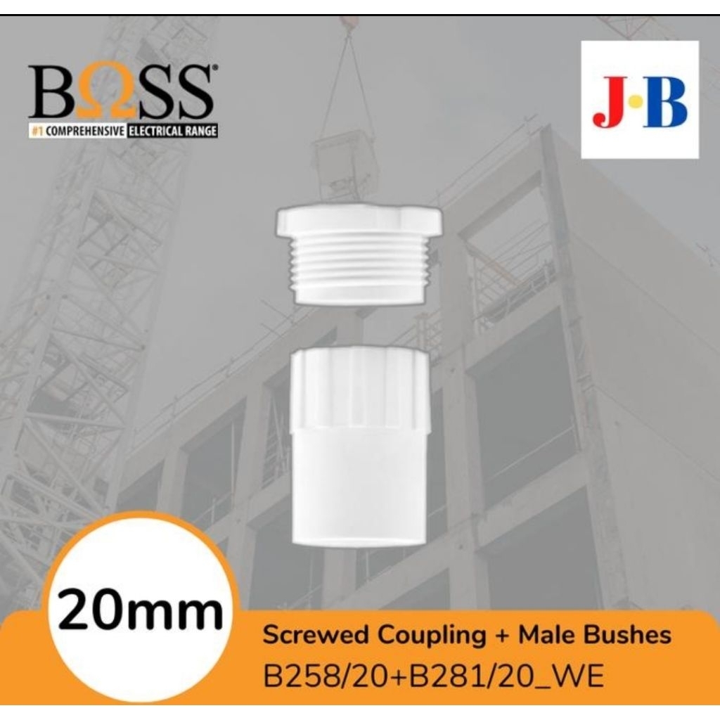 Jual BOSS Male Bush Sock Drat 20 mm Konektor Penyambung Pipa Listrik ...