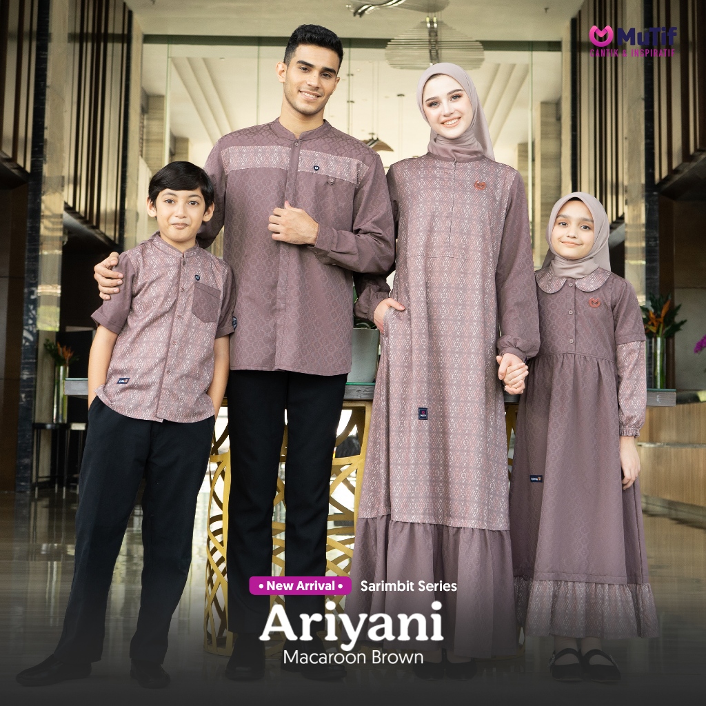 Jual MUTIF Sarimbit Ariyani Bhanu Macaroon Brown | Shopee Indonesia