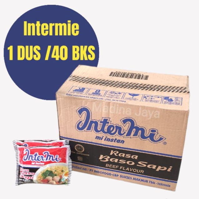 Jual Intermi 1 Dus Karton 40 bks Mie Baso Sapi Mie Instant Kuah 40 pcs ...