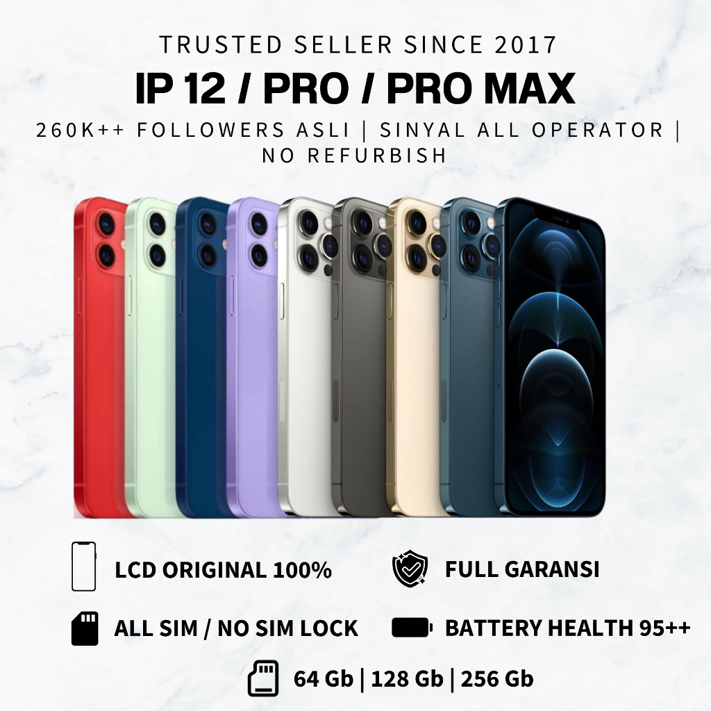 Jual iPhone 12 - 12 Pro - 12 Pro max 64gb 128gb 256gb Lcd Original 100% Fullset No Refurbish ...