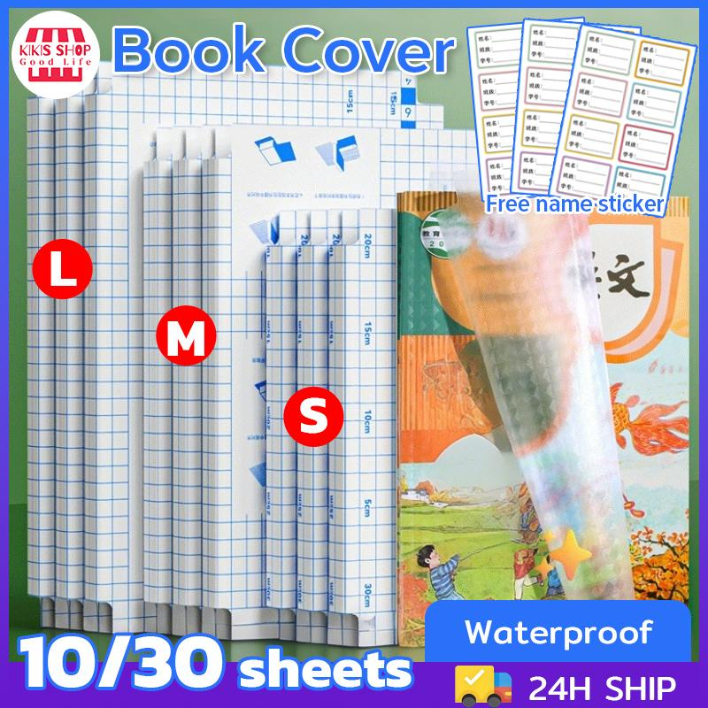 Jual 10 Sheets Transparent Self adhesive Book Wrapper Protective Cover ...