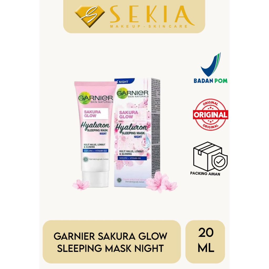 Jual Garnier Sakura Glow Hyaluron Sleeping Mask Night 20ml - Masker ...