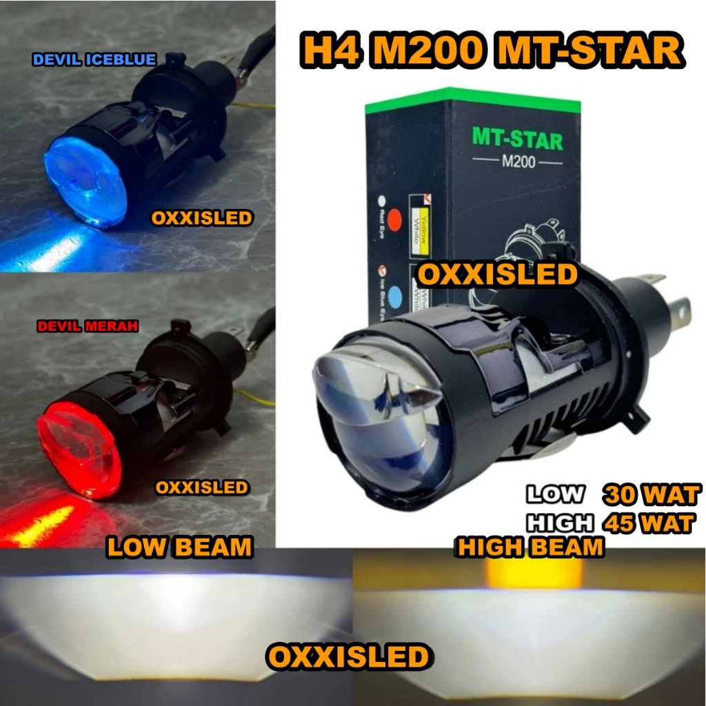 Jual MT-STAR Lampu Utama Mini Biled H4 M200 Terbaru Flat Cut off Laser ...