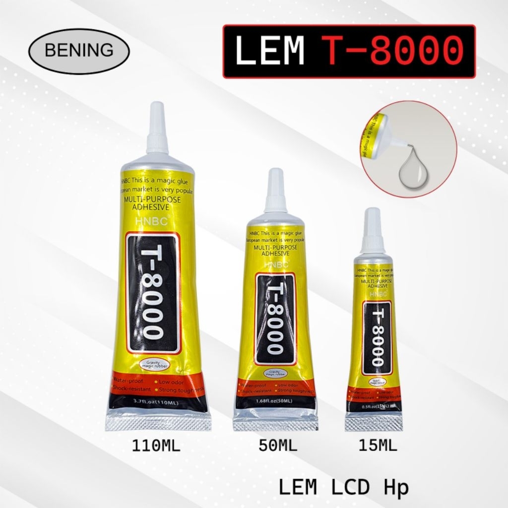 Jual LEM LCD HP T-8000 (CLEAR/BENING) MULTIGUNA 110ML/50ML/15ML ...