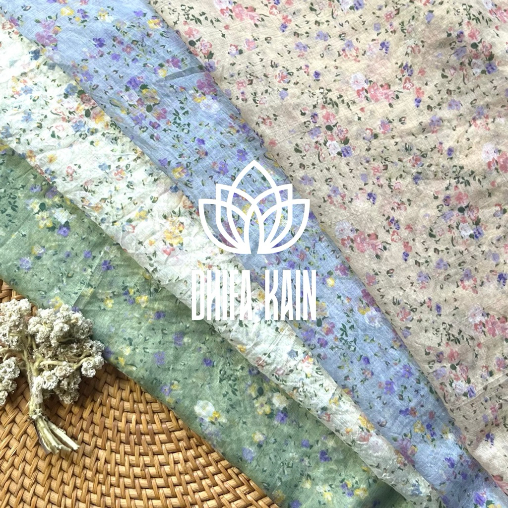 Jual Kain katun silk motif bunga tipis / bahan silk sutra premium ...