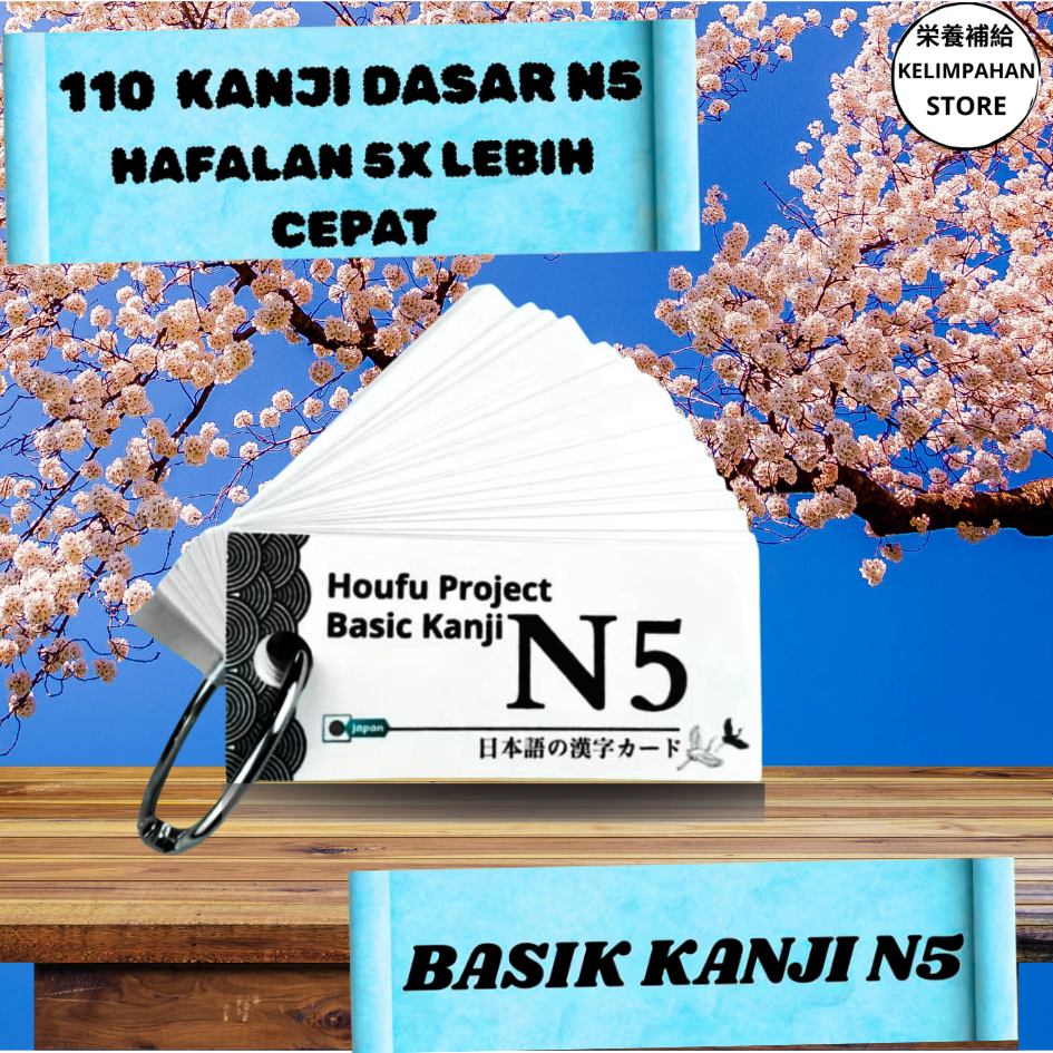 Jual (110 kanji) FLASH CARD BASIC KANJI N5 | Shopee Indonesia