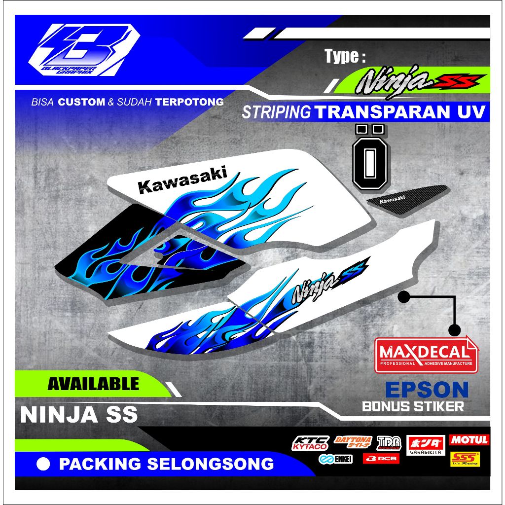 Jual Striping Ninja SS Transparan UV Maxdecal Sudah Terpotong BANYAK ...