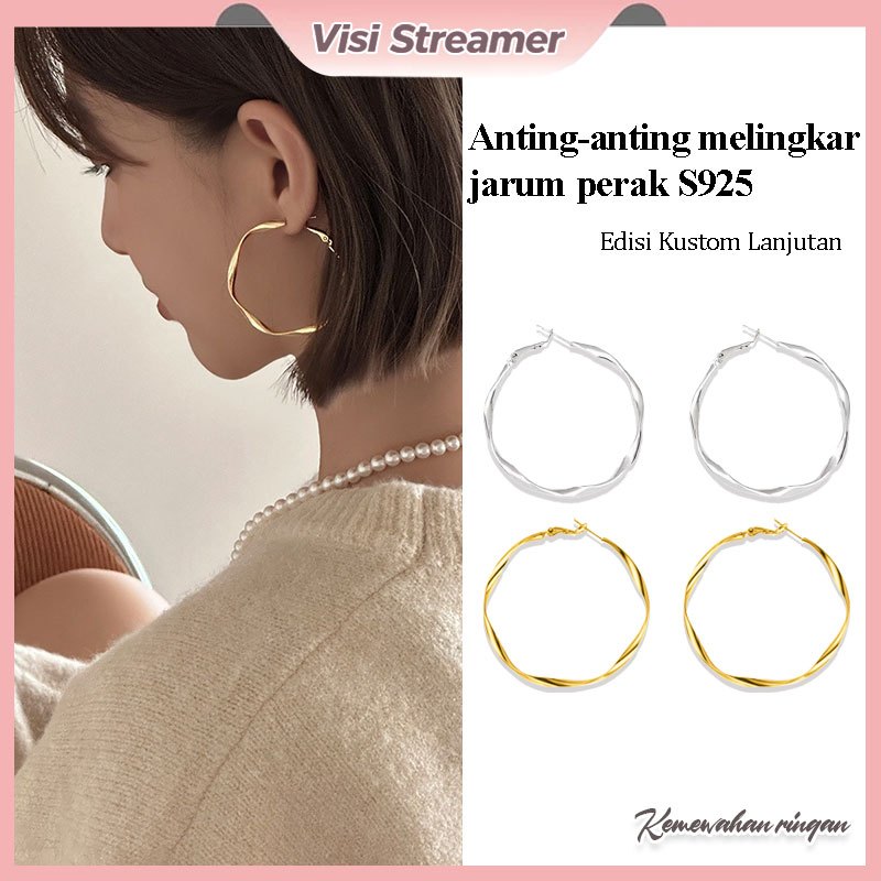 Jual Jarum perak S925 + cincin anting bulat tembaga temperamen ...