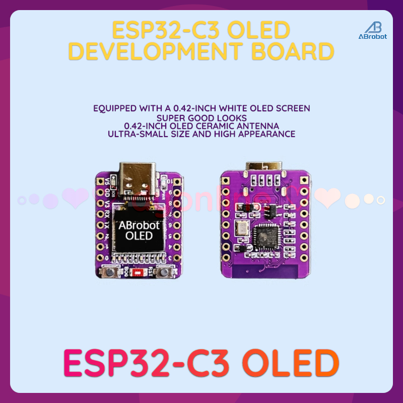Jual ABROBOT ESP32-C3 OLED DEVELOPMENT BOARD ESP32 C3 WIFI BLUETOOTH 0.42 INCH SCREEN TYPE-C ...