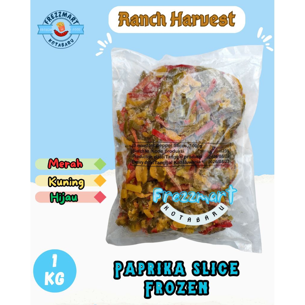 Jual PAPRIKA SLICE FROZEN RANCH HARVEST MIX 3 WARNA 1 KG Frezzmart ...
