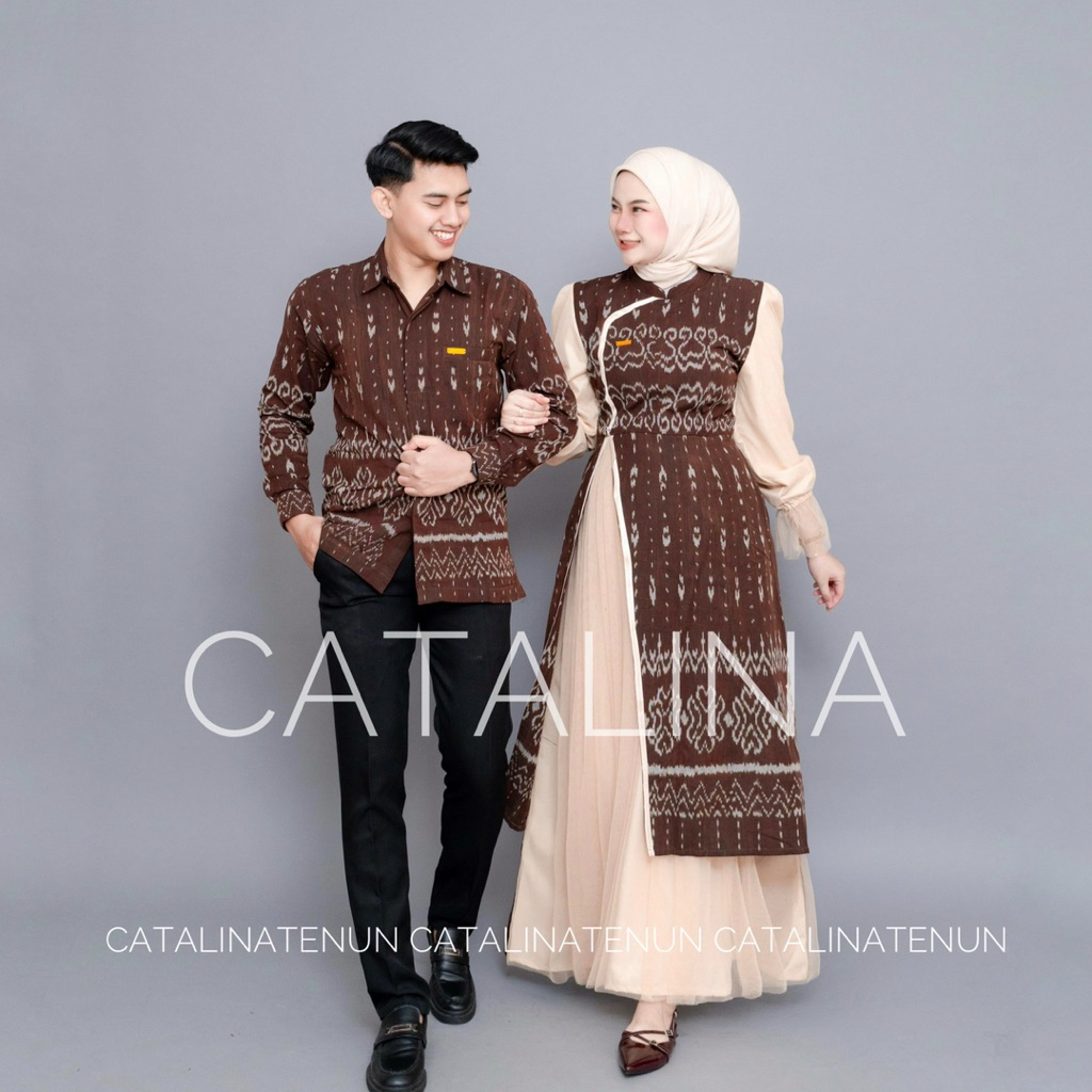 Jual BAJU TENUN COUPLE HANA DRESS BUSUI MAHOGANY X KEMEJA PRIA DRESS ...