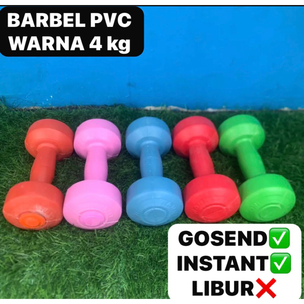 Jual DUMBBEL PVC 4 kg WARNA || dumbel dambell barbel dambel dumble pvc ...