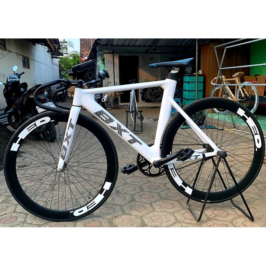 Jual Fixie BXT Warna Putih Dengan Velg HED Rims 50mm Murah Meriah Siap ...