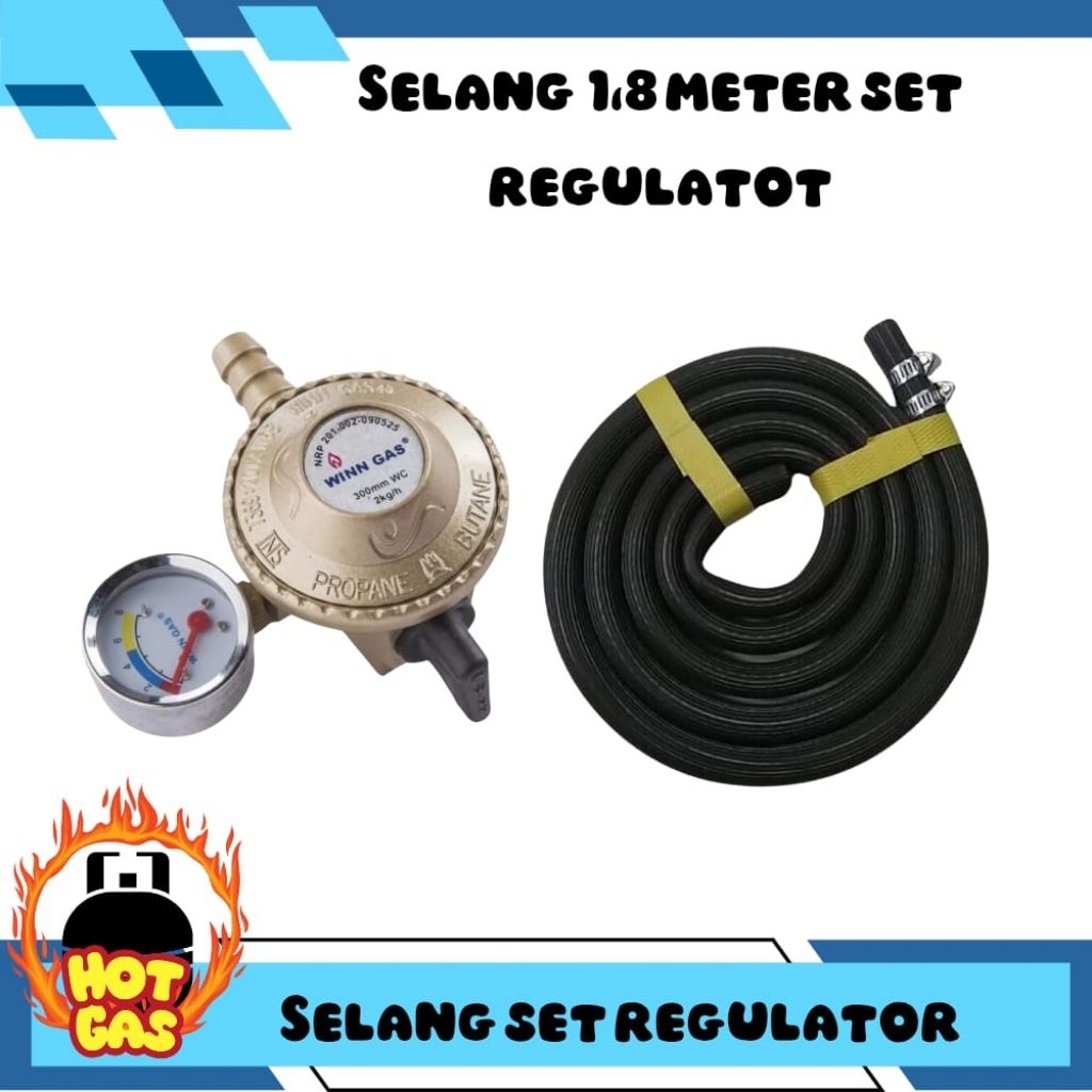 Jual REGULATOR SET SELANG 1,8 meter regulator win gas tekanan rendah ...