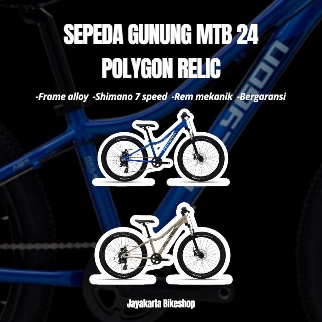 Jual SEPEDA GUNUNG MTB 24 INCH POLYGON RELIC | SEPEDA ANAK REMAJA MTB ...
