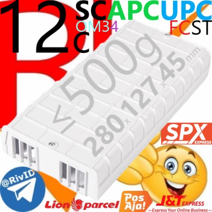 Jual Roset 12c OTB 12 core Fiber Optic SC APC UPC OM3 OM4 Wall Mount FC ...