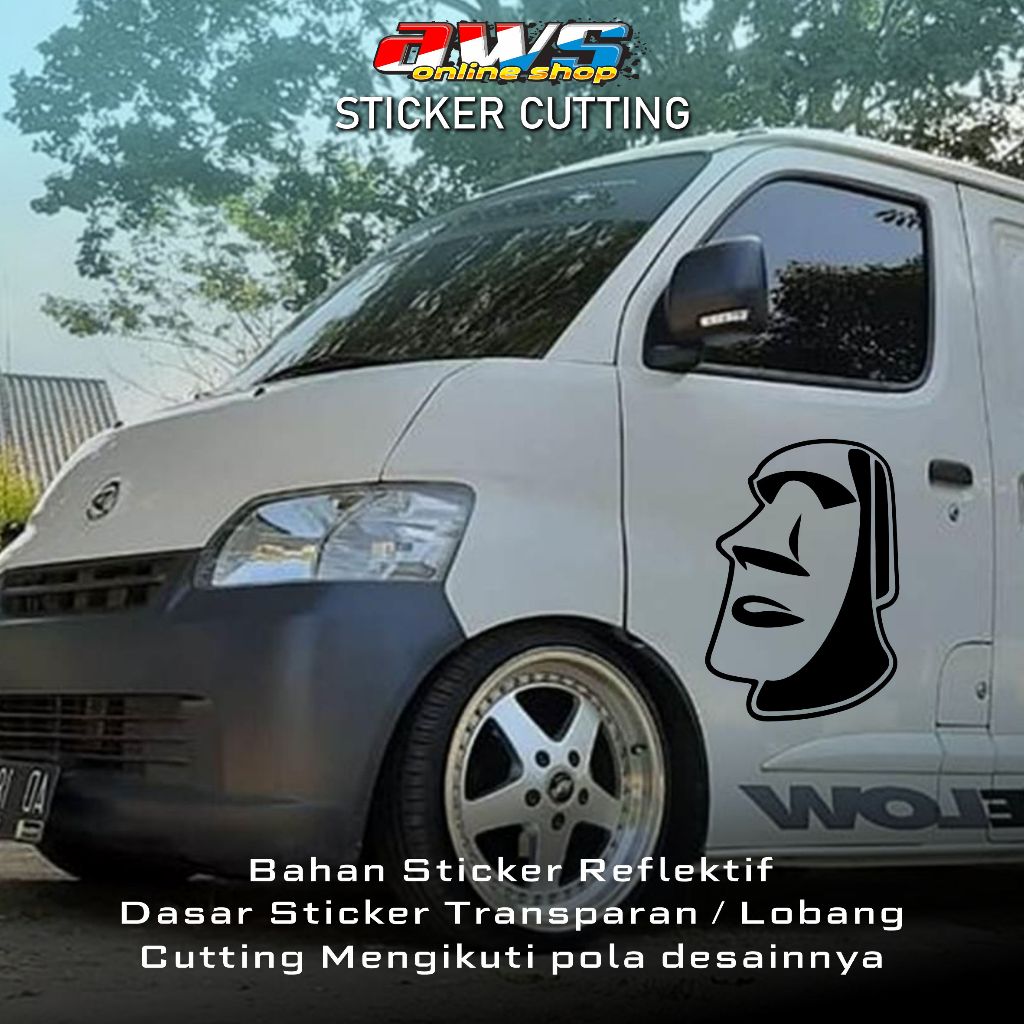 Jual Sticker Moai Emoji Kepala Batu Stoneface masa bodoh Big Size ...