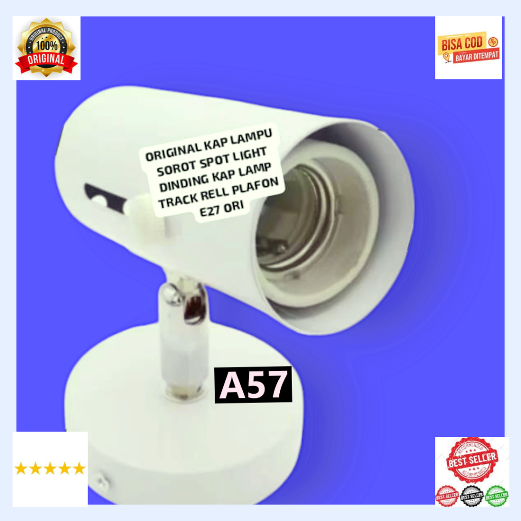 Jual A57 RUMAH LAMP PENERANG BOHLAM LED FITING KAP LAMPU E27 SOROT ...