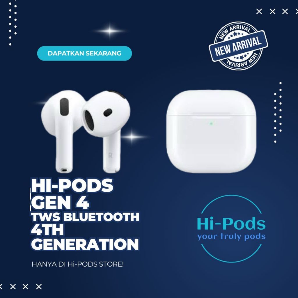 Jual TWS Bluetooth Gen 4 - Hipods 4th Gen Extra Bass Clear Sound 1:1 ...
