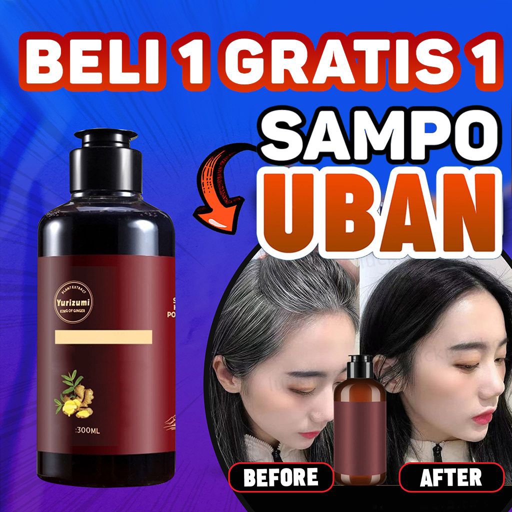 Jual BELI 1 GRATIS 1 - 300ml Shampo Penghilang Uban Permanen Penghitam ...