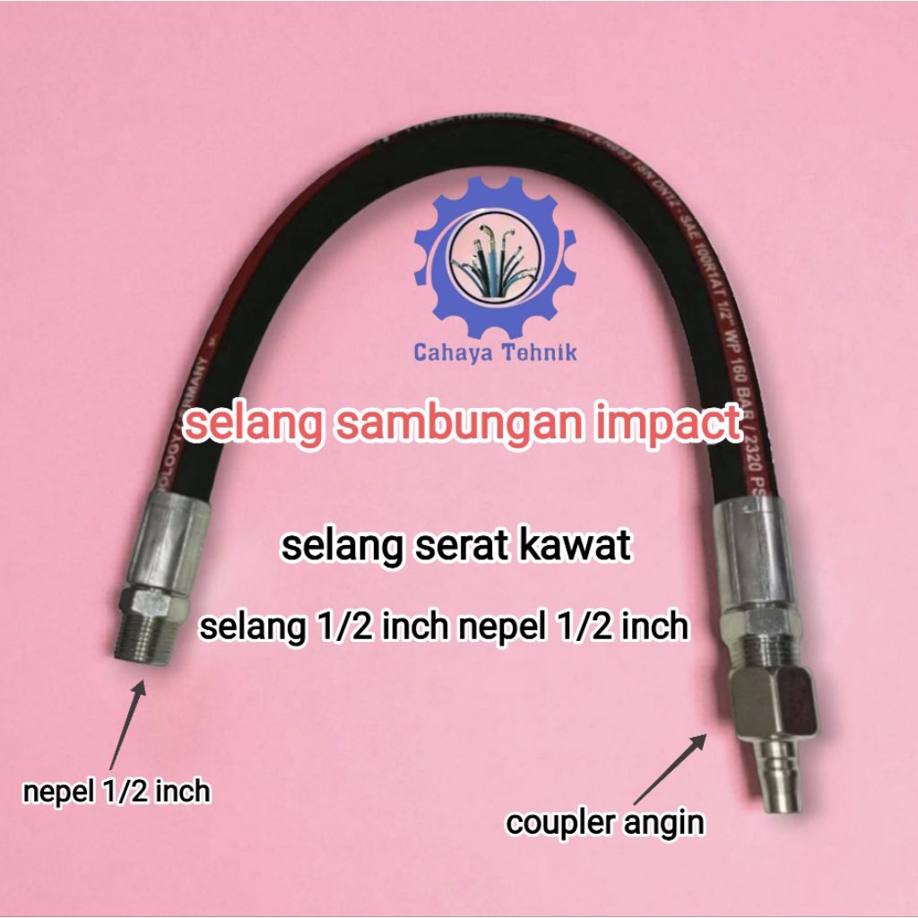 Jual selang angin selang sambungan impact 1 inch panjang 50 cm | Shopee ...