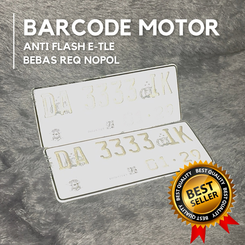 Jual Custom Plat Motor Besi Anti Flash Reflective Barcode Ghost Motor ...