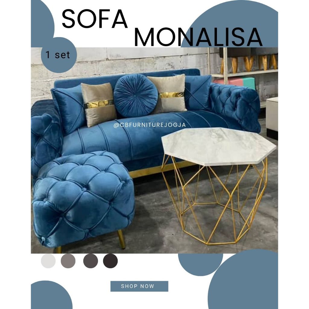 Jual SOFA 4 SEATER MONALISA 1 SET / SOFA 1 SET / SOFA RUANG TAMU / SOFA ...