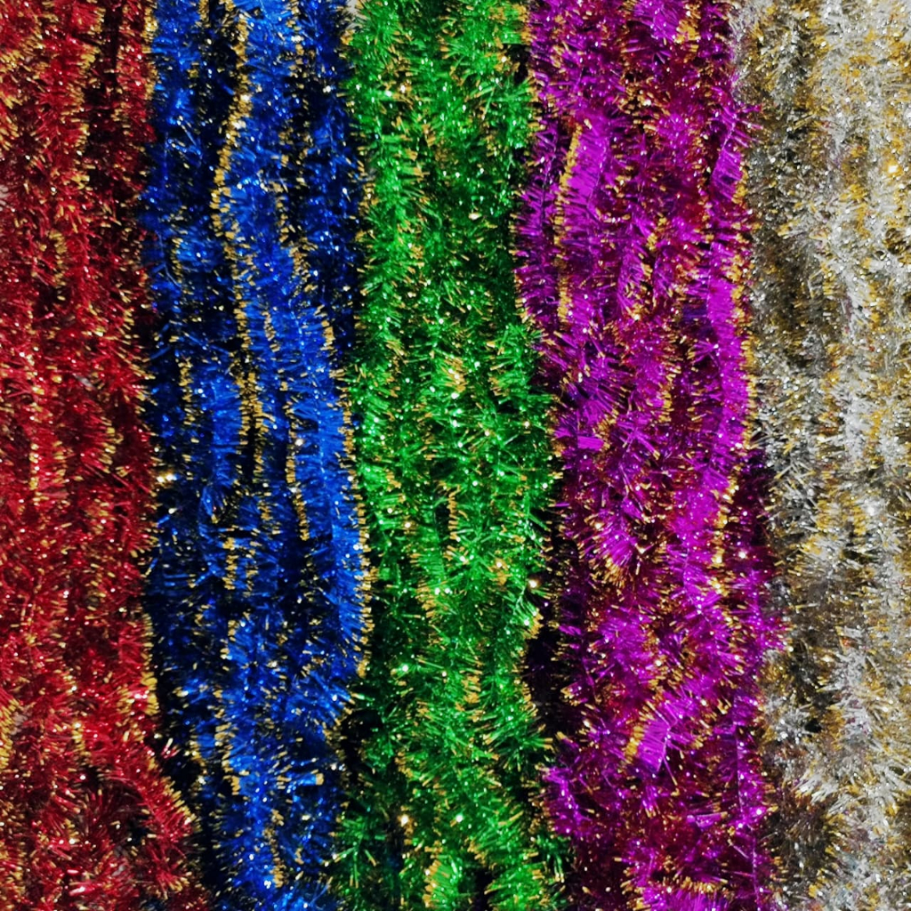 Jual NEW 1.8M Slinger Natal Merah Gold Silver Tinsel Pita Lilit Hiasan ...