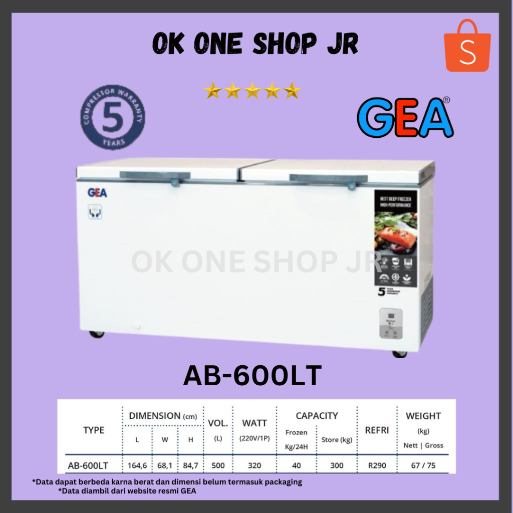 Jual GEA AB-600LT Low Temperature Chest Freezer | AB 600 LT | AB600LT ...