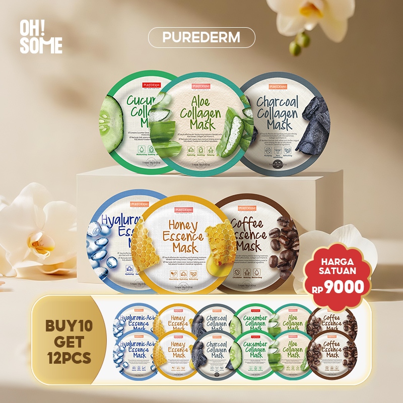 Jual [bpom] OHSOME - PUREDERM Mask/Aloe Collagen/Honey Essence/mask ...