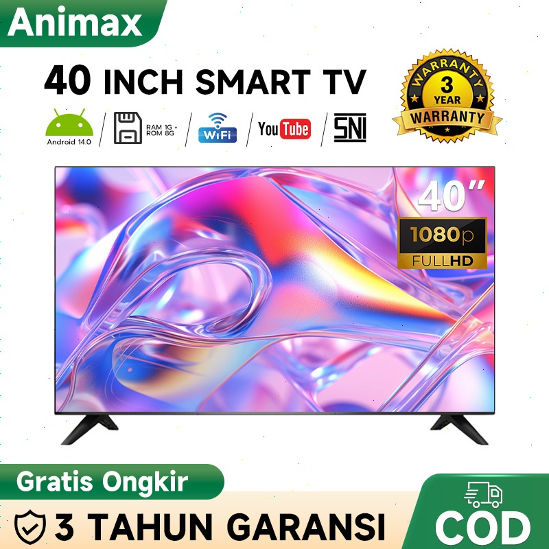 Jual Animax Sakura Android 32/40/43 inch TV Smart LED 43 Inch FHD TV Digital TV Android 12.0 ...