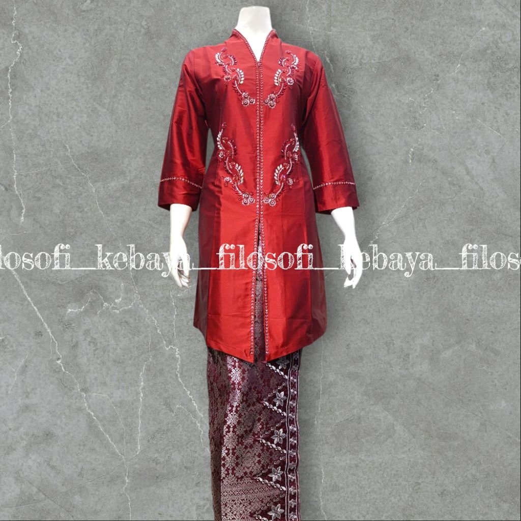 Jual FK-Set Baju Kurung Melayu Malaysia // Baju Kurung Melayu Bahan Taffeta Mix Payet Dada ...