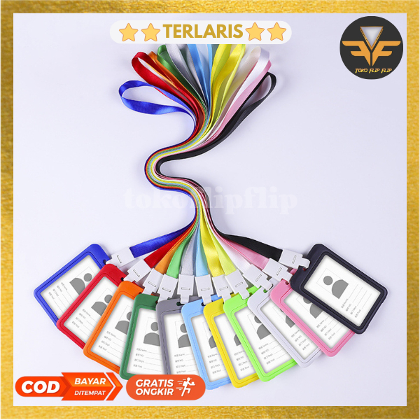 Jual FF Tag Nama Kartu ID Card Holder Plastik Potret Lanyard Label ...