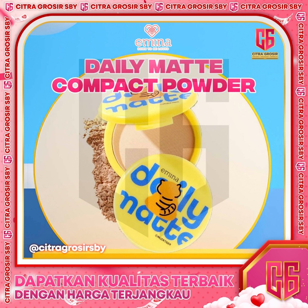 Jual EMINA Daily Matte Compact Powder 11gr || Bedak Padat Emina Daily ...