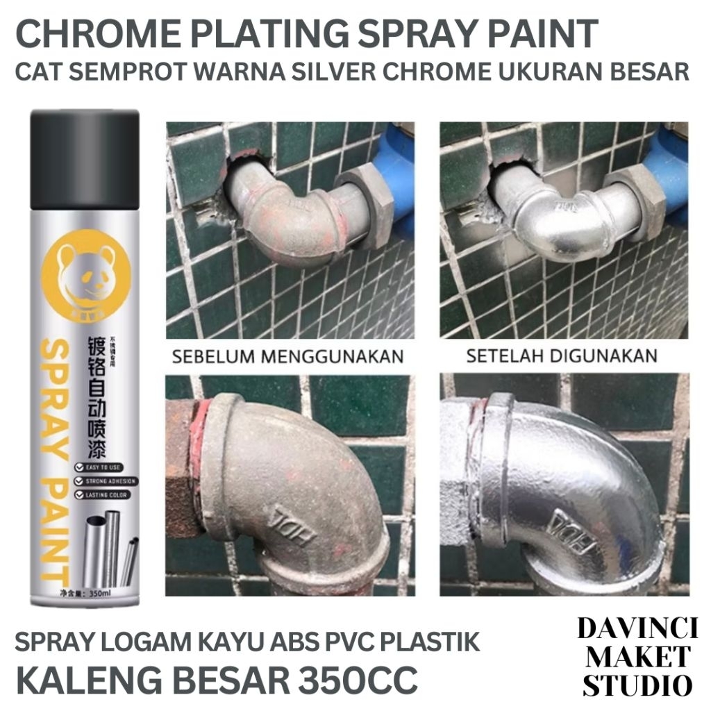 Jual (350cc) Cat Semprot Plating Chrome Panda Warna Mirror Metallic ...