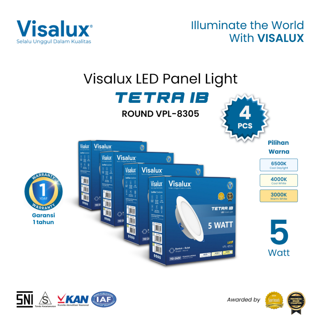 Jual Visalux Tetra LED Panel Light Inbow Bundling Paket 4 pcs Lampu ...