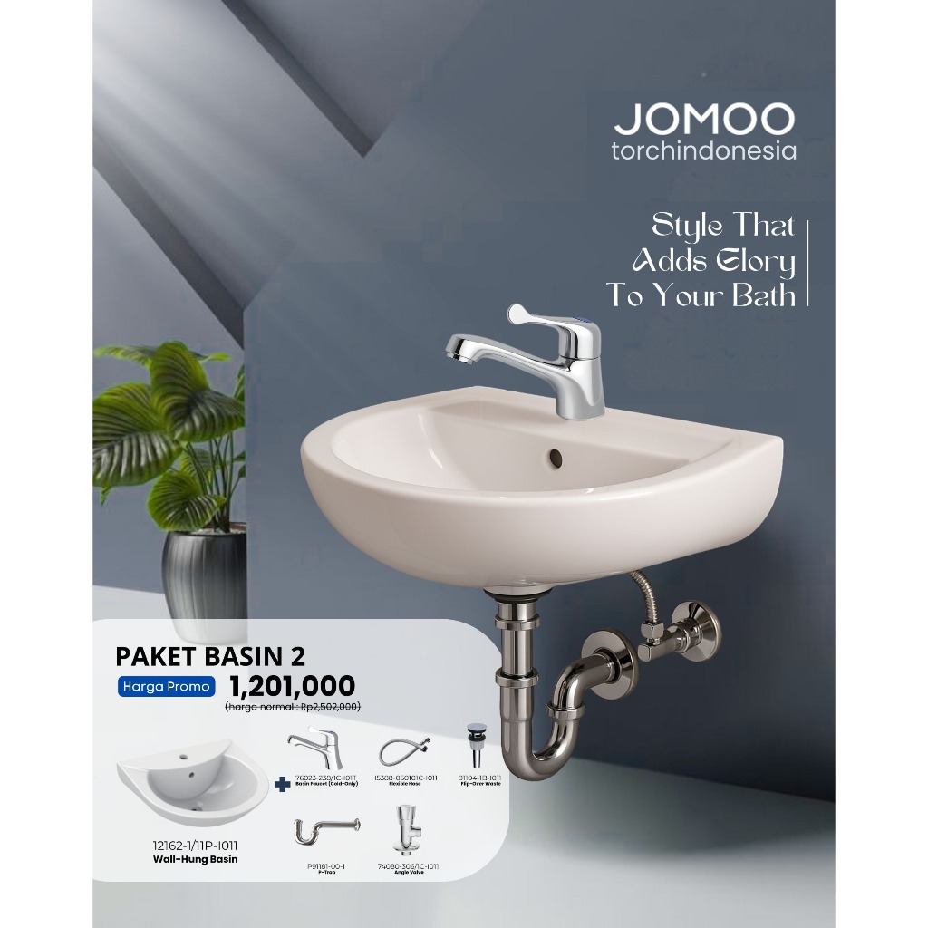 Jual JOMOO Wastafel Dindin Wastafel Kamar Mandi Dengan Lubang Overflow ...