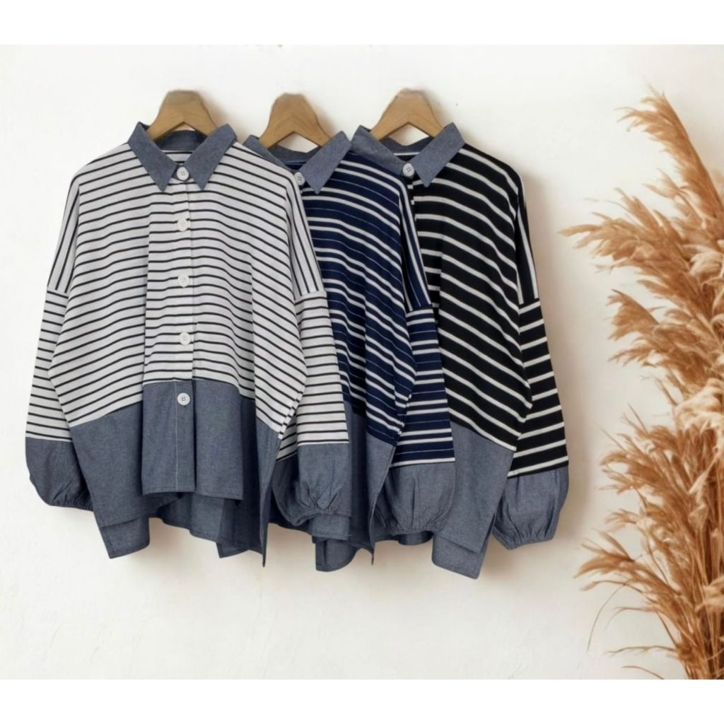 Jual Hello Bestie - Caca Shirt LD 140cm - Kemeja Wanita Lengan Panjang ...